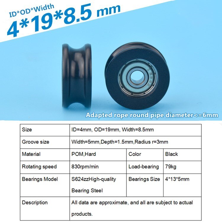 5pcs POM delrin Plastic U-shaped groove roller gui... – Vicedeal