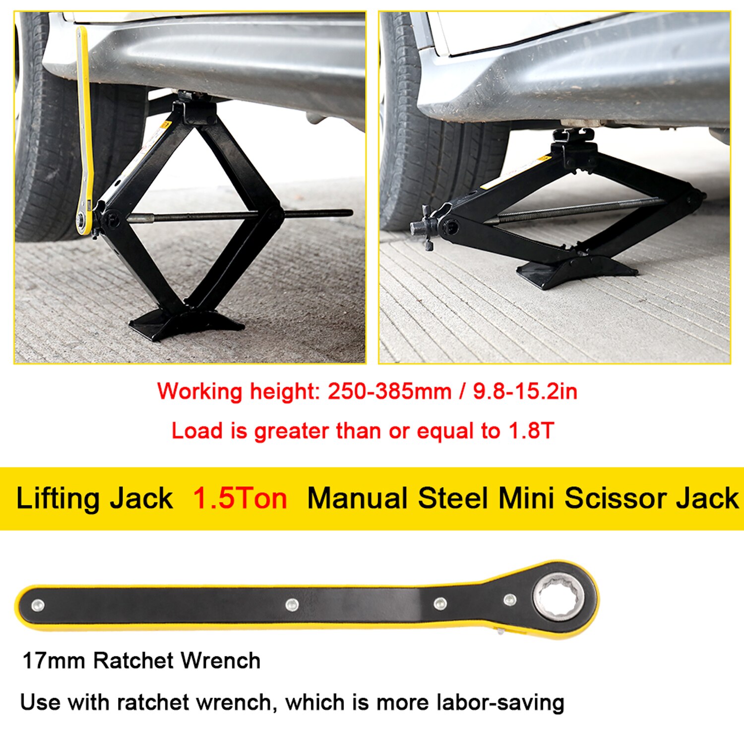 Lifting Jacks Manual Steel Scissor Jack with 360 D... – Vicedeal