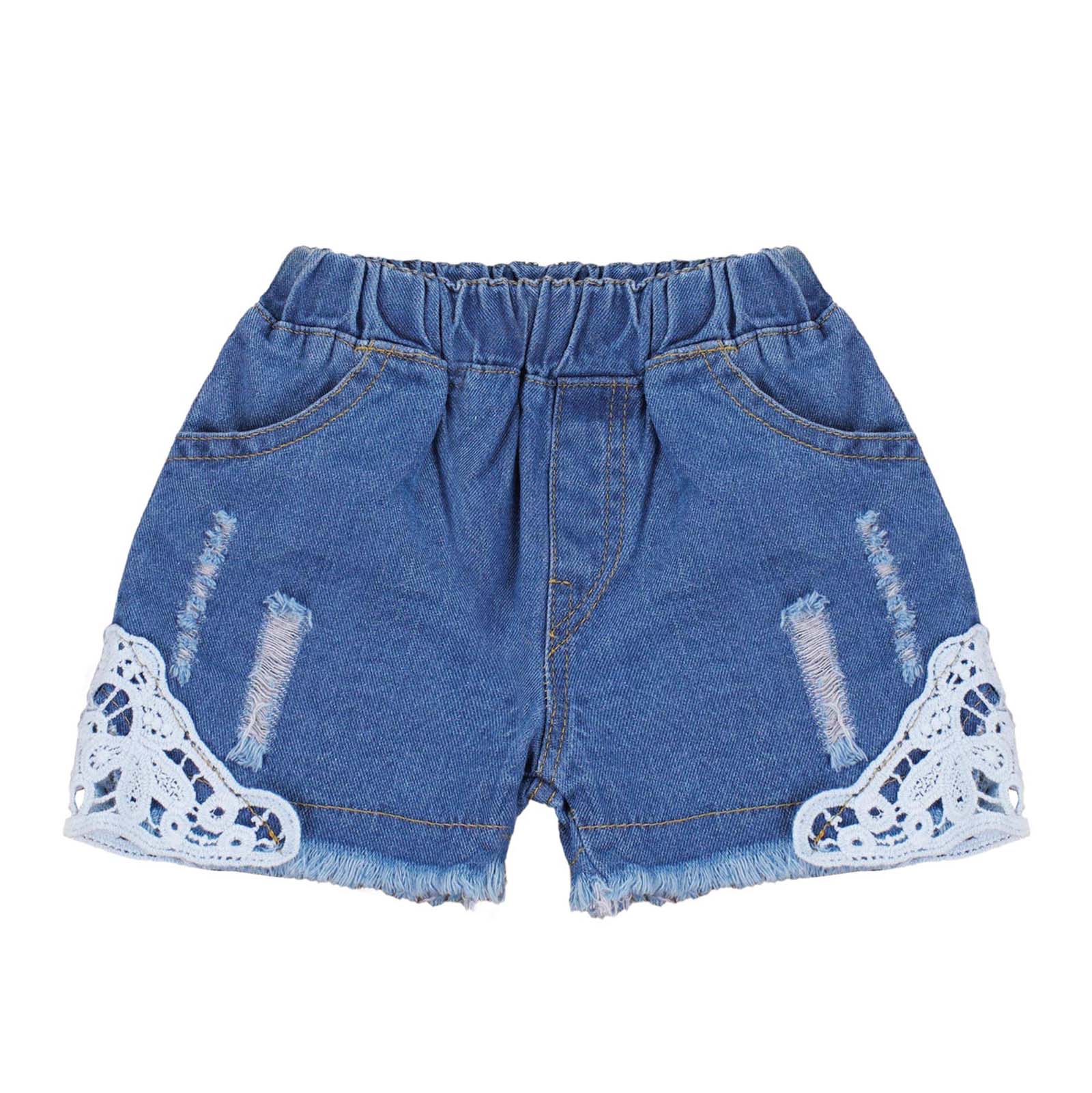 Girls Ripped Denim Shorts Teenage Girl Summer Lace... – Grandado