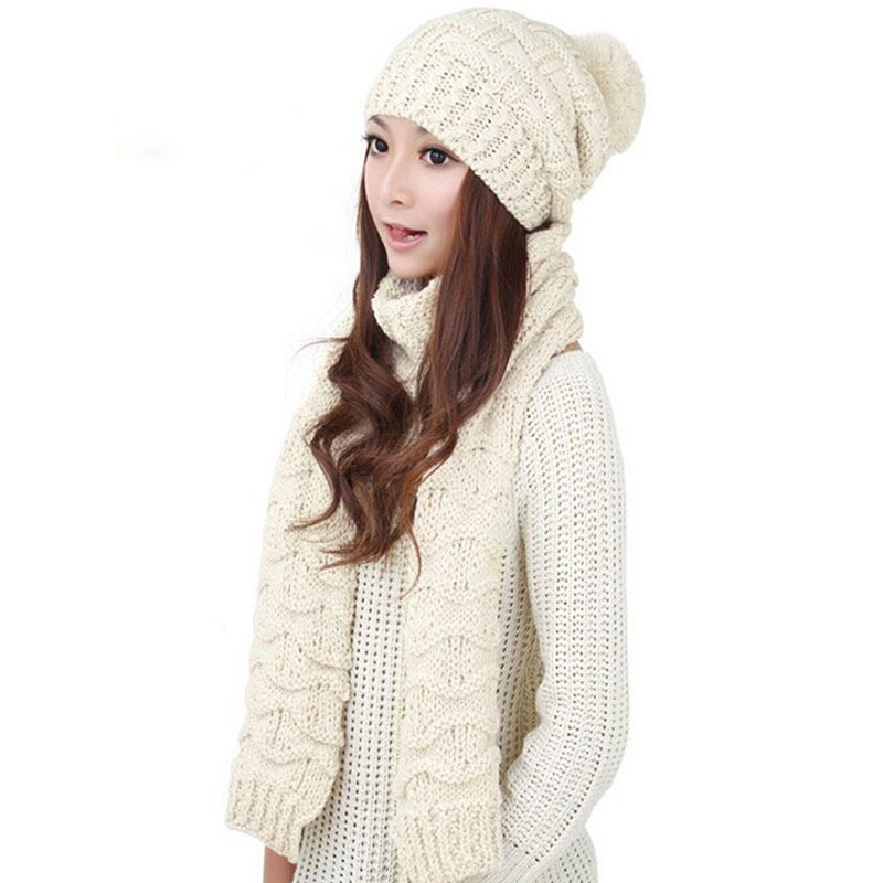 Vinter kvinnor varmare tjockna halsduk omlott möss... – Vicedeal