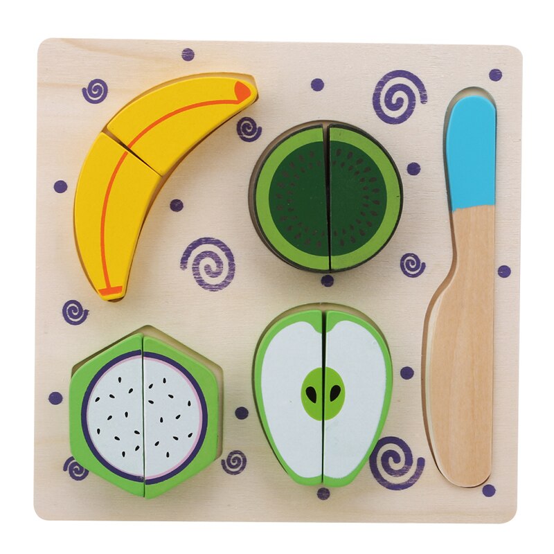 Wooden Toy Kitchen Cut Fruits Vegetables Dessert K... – Grandado