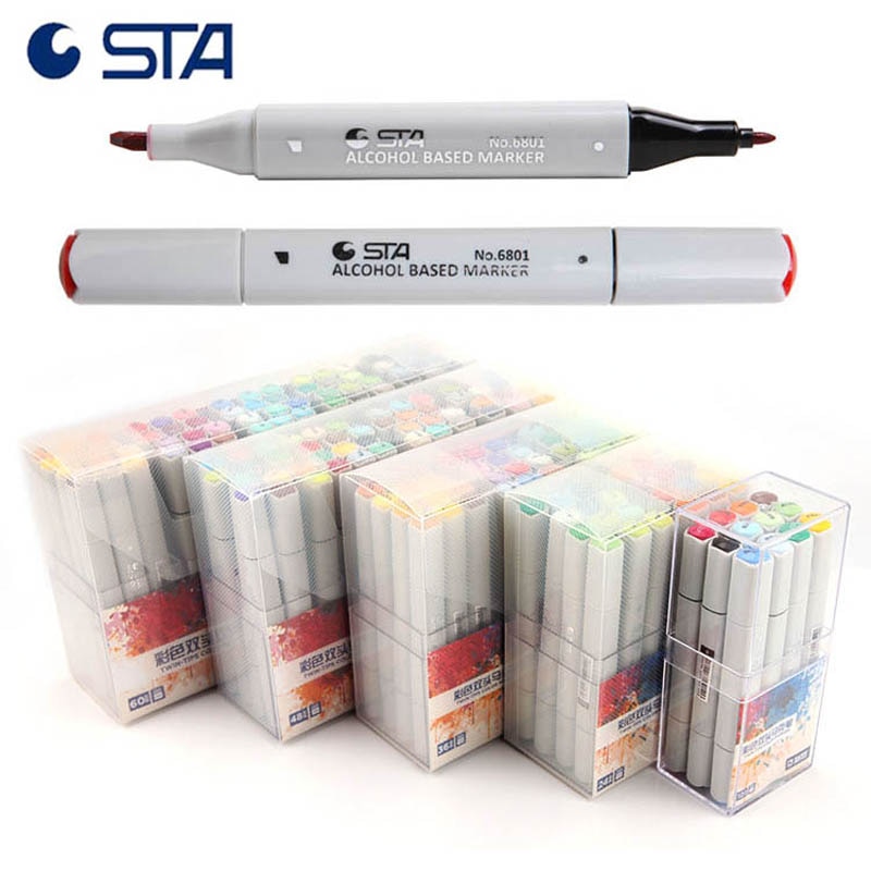 STA 6801 Premier Dual Tip Twin Art Markers Fine Sk... – Grandado