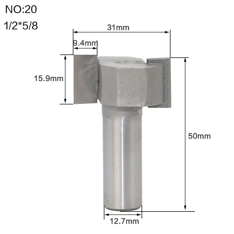1pcs 1/4and1/2 Shank T type slotting cutter router... – Grandado