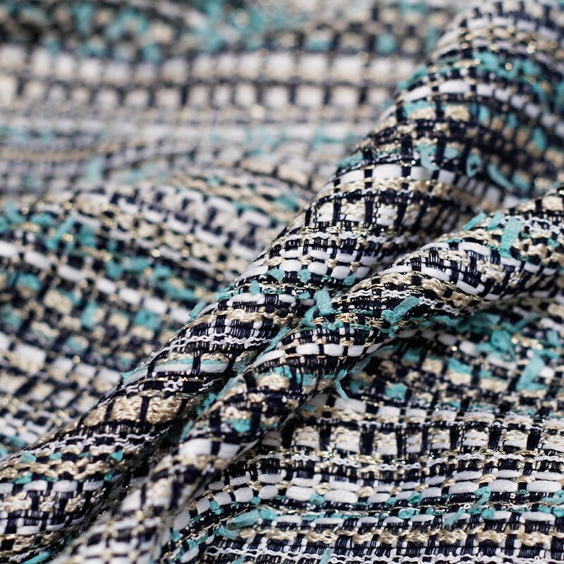 Pearlsilk Green White Wool Tweed Fabrics Garment M... – Grandado