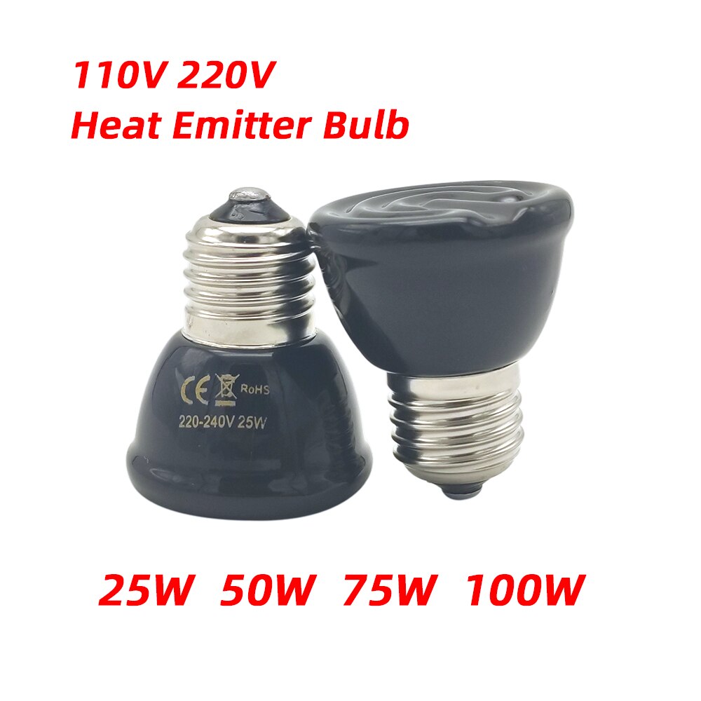 25W 50W 75W 100W E27 110 ~ 240V Reptiel Ver Infrar... – Vicedeal