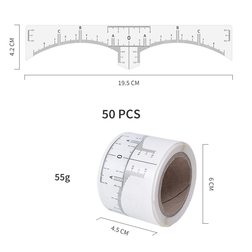 Disposable 50pcs/Lot Eyebrow Ruler Sticker Adhesiv... – Vicedeal