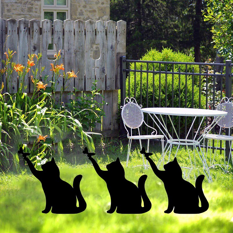 Cat Silhouette Shape Crafts Ornaments Outdoor Back... – Vicedeal