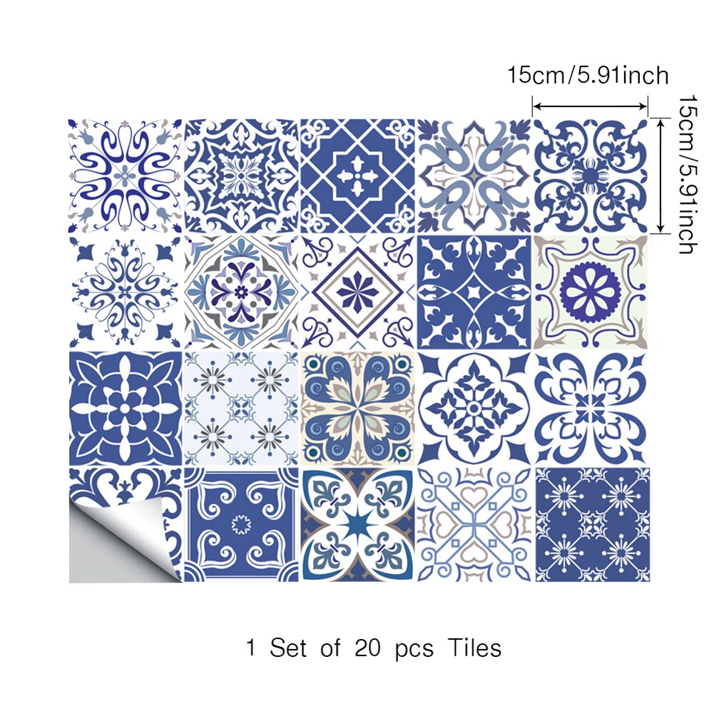 20pcs Mosaic Square Tile Stickers Self Adhesive Vi... – Vicedeal