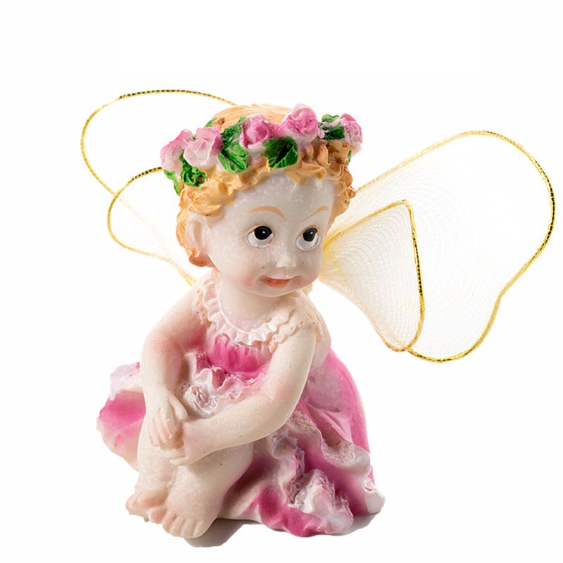 Cute Fairy Flower Angels Ornament Miniatures Resin... – Grandado