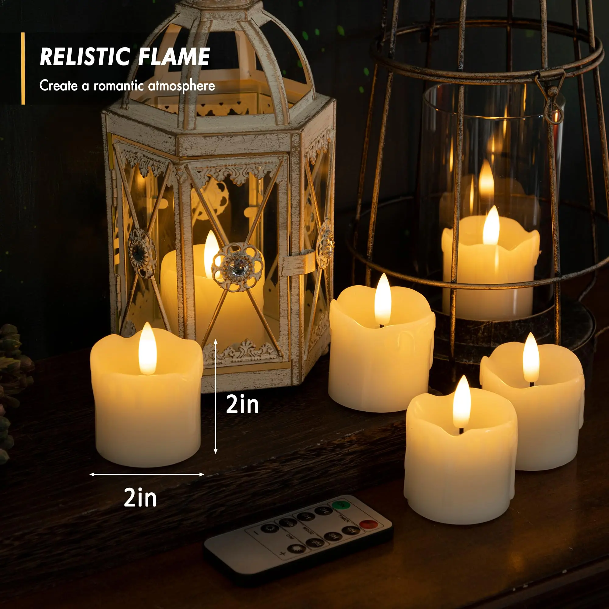 Flickering Real Wax Led Candles Flameless Votive C... – Grandado