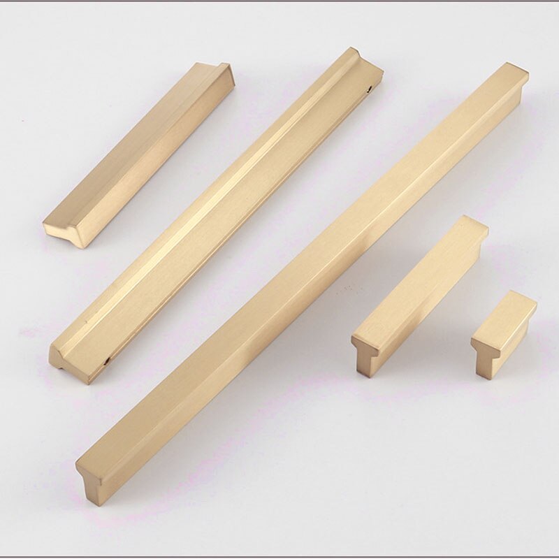 Brass long handle Furniture armoire door gold hand... – Vicedeal