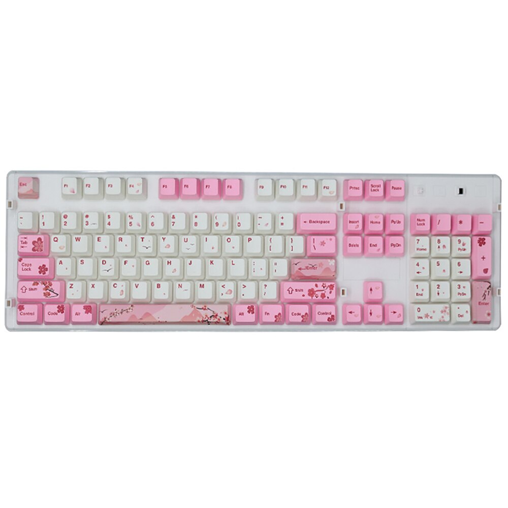 Mechanical Keyboard Keycap Sakura Pink PBT 104 Key... – Grandado