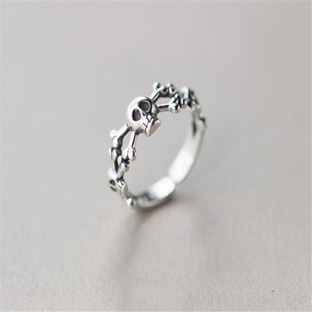 Gothic Vintage 925 Sterling Silver Skull Rings for... – Grandado