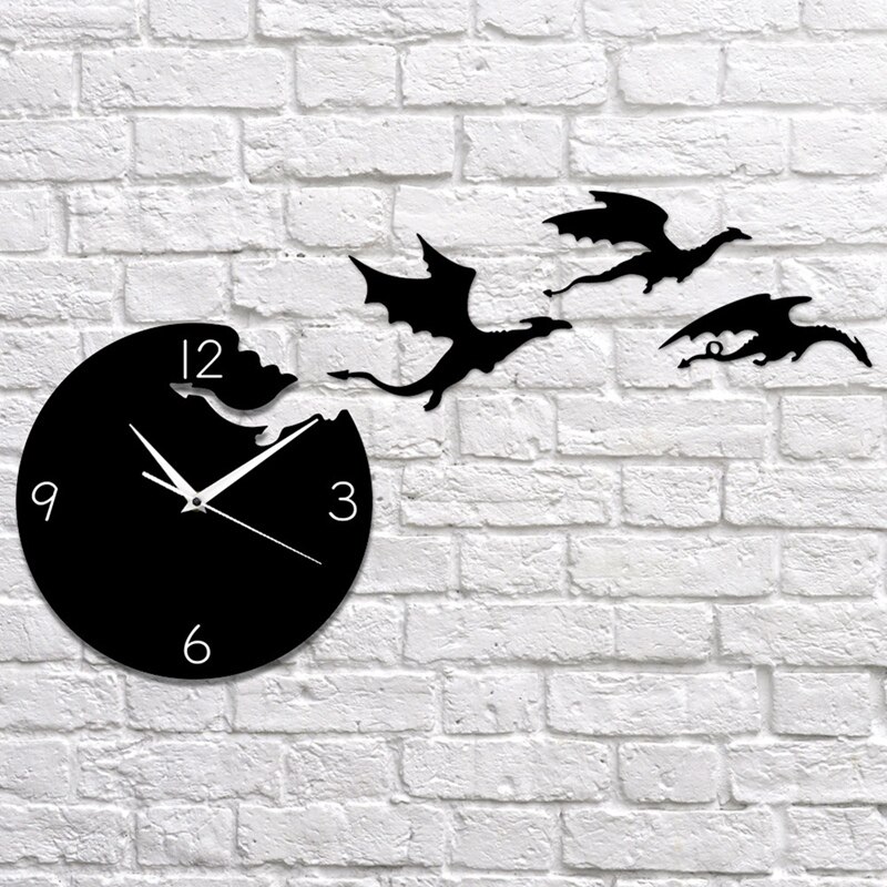Acrylic Wall Clock Flying Dragon Mute DIY Wall Sti... – Grandado