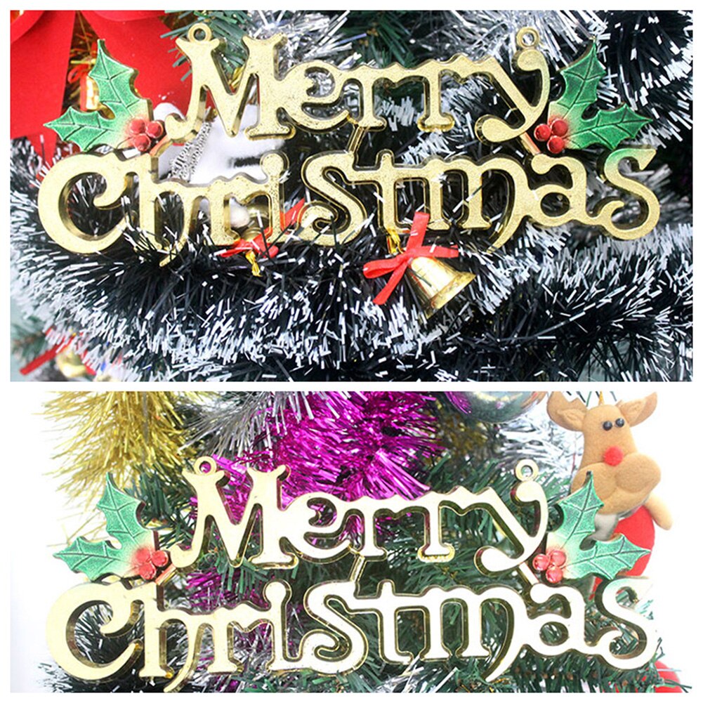 Gold Merry Christmas Letter Card Year Pendant Xmas... – Grandado