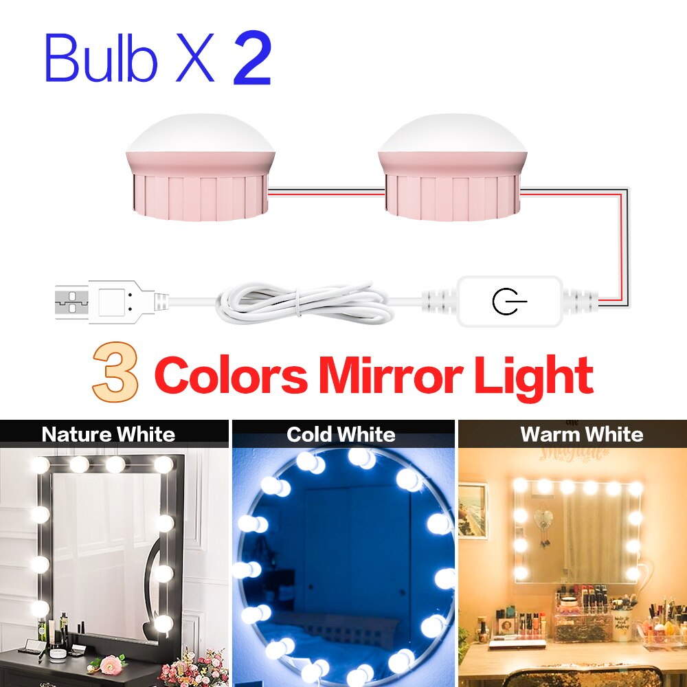 USB LED 12V Makeup Lamp Wall Light Beauty 3 Color ... – Vicedeal