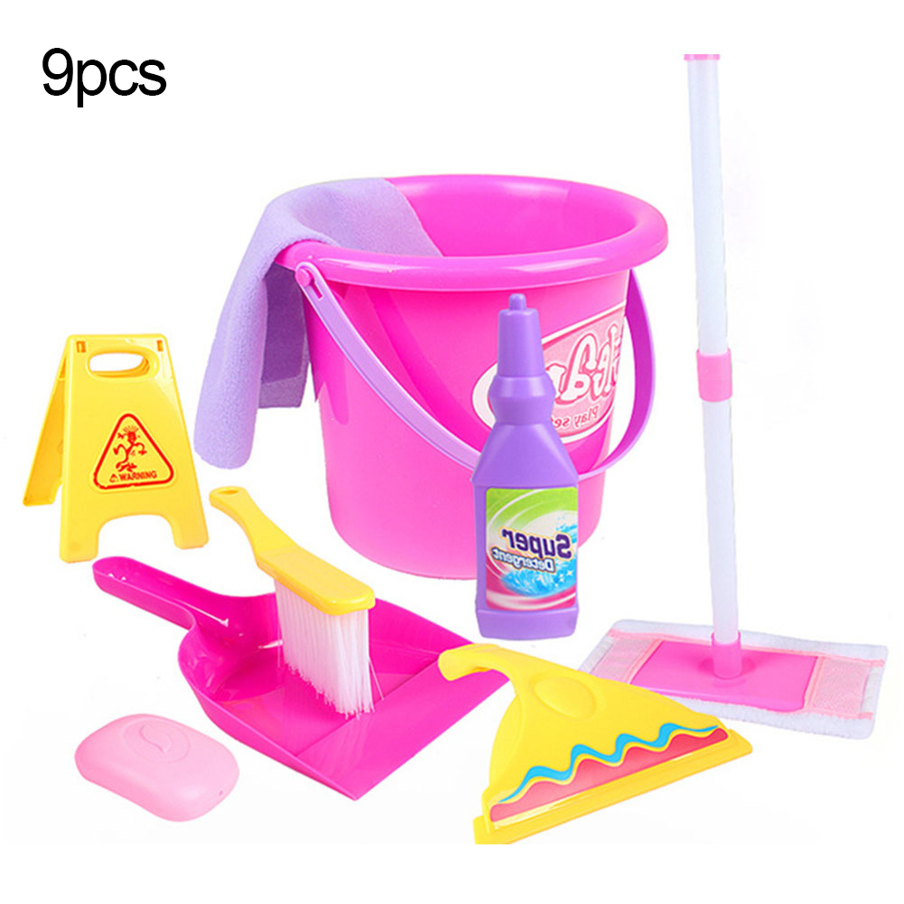 9Pcs/Set Mini Cleaning Tools Mop Caution Sign Buck... – Vicedeal