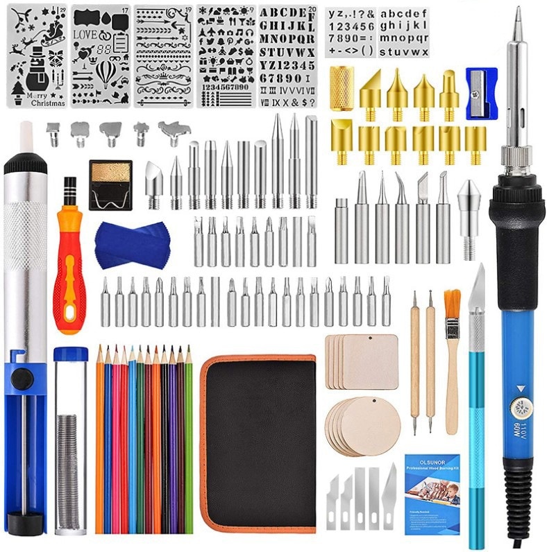 120 Pieces Pyrography Carving Tool Kit 60W Electri... – Grandado