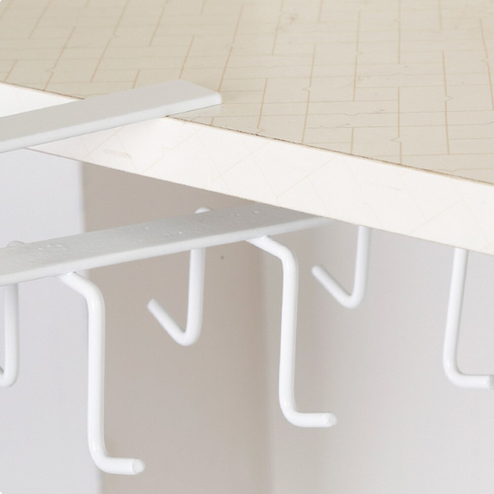 Wrought iron double row 8 hook kitchen cabinet rac... – Grandado