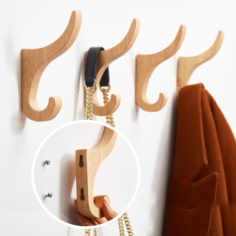 Creatieve Massief Hout Handdoek Haak Muur Badkamer... – Vicedeal