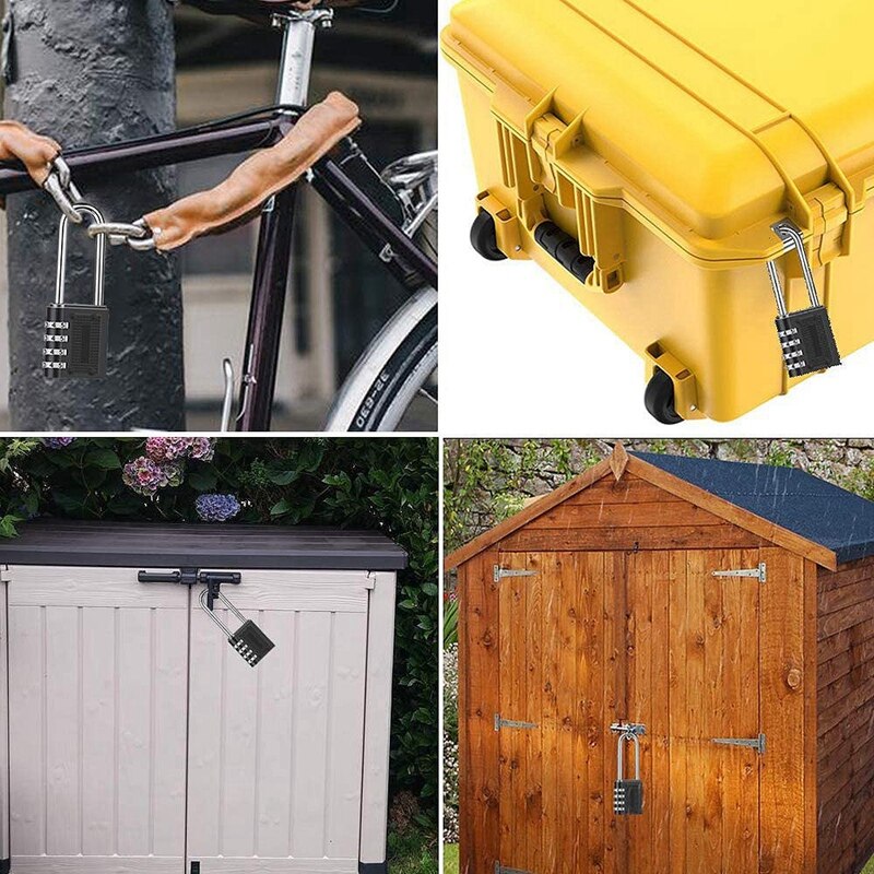 2 Pack Outdoor Combination Padlock Long Shackle Lo... – Grandado