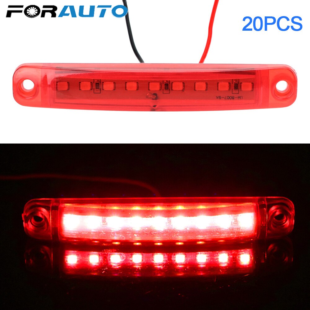 20Pcs Rood 9-Led Bus/Truck/Trailer/Vrachtwagen 24V... – Grandado