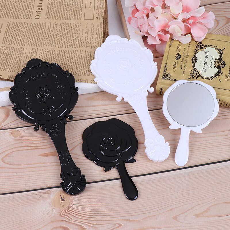 1PC Round Cosmetic Hand Held Mirror Mirror Handhol... – Grandado