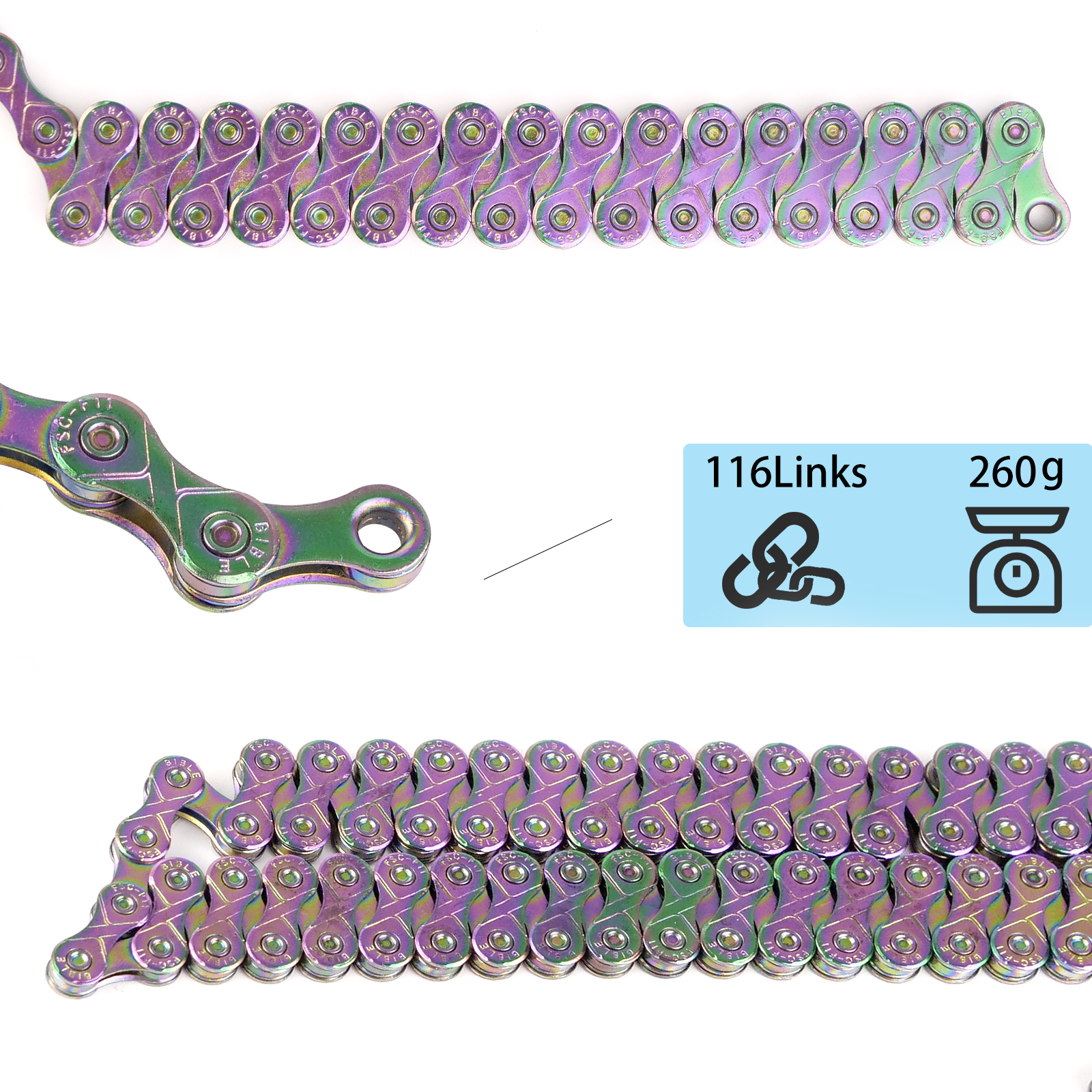 10S/11Speed Bicycle Chain Rainbow Color 116 Links ... – Vicedeal