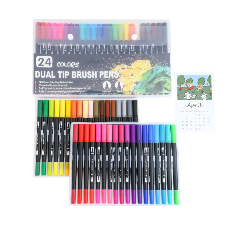 120 Color Dual Brush Art Markers Pen for Watercolo... – Vicedeal