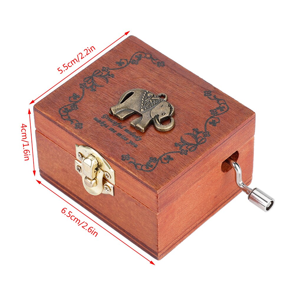 Wooden Music Box Elephant Tower Ballet Owl Engrave... – Grandado