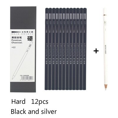 Charcoal Sketch Pencil Drawing Black Silver Pull L... – Grandado