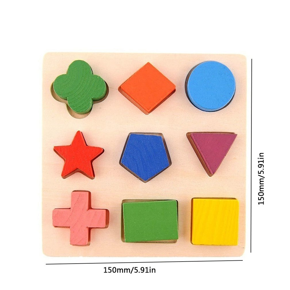 Children Baby Wooden Geometry Block Puzzles Kids C... – Vicedeal