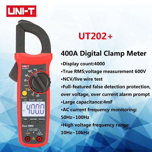 Uni-T UT202 + Klemme Multimeter Mini elektrische Klemme Meter – Grandado
