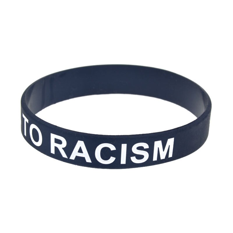 OBH 1PC No To Racism Silicone Wristband Black Adul... – Vicedeal