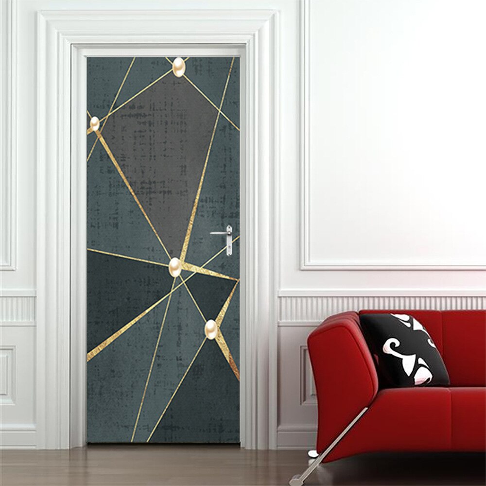 Geometry PVC Self-Adhesive Waterproof Door Sticker... – Vicedeal