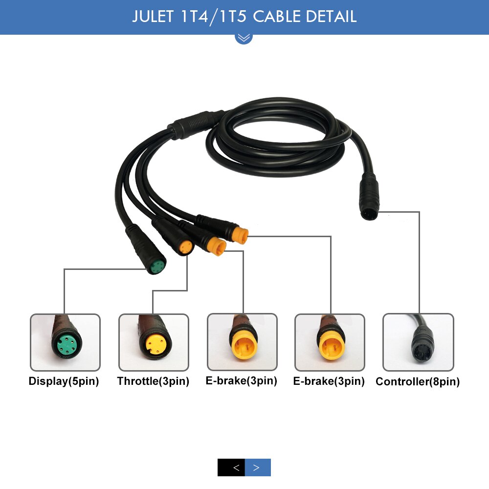 Ebike Julet Waterproof Cable 1T4/1T5 Ebike Convers... – Grandado