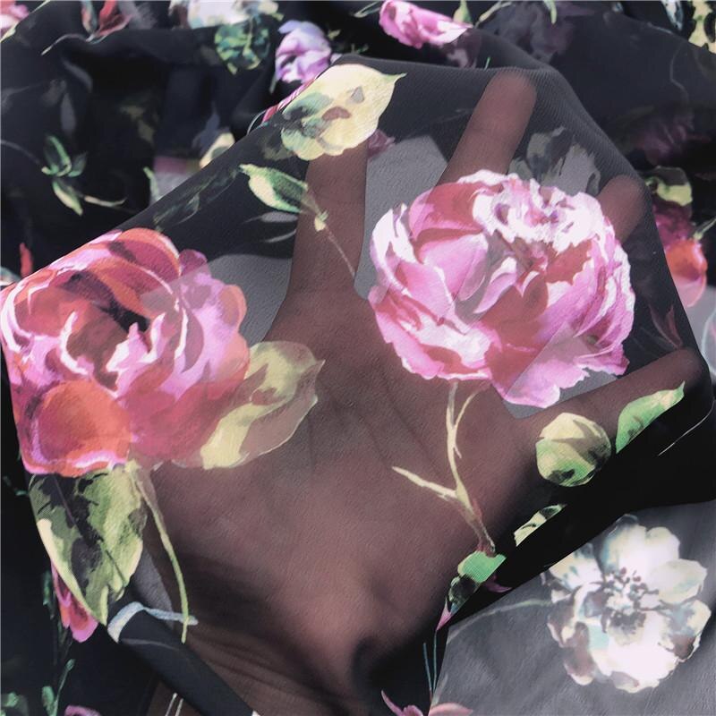 good transit print floral Paris chiffon fabric for... – Grandado