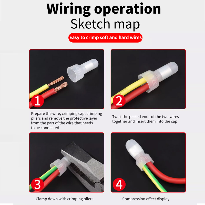 CE-1X CE-2X CE-5X Closed End Crimp Caps Electrical... – Grandado