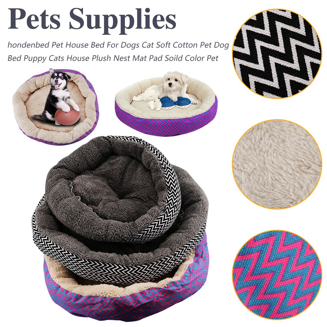 2 Color Washable Dog Beds For Large Medium Small D... – Grandado