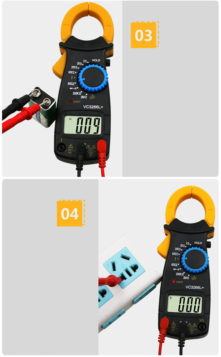 Portable LCD Digital Clamp Meters Multimeter With ... – Grandado