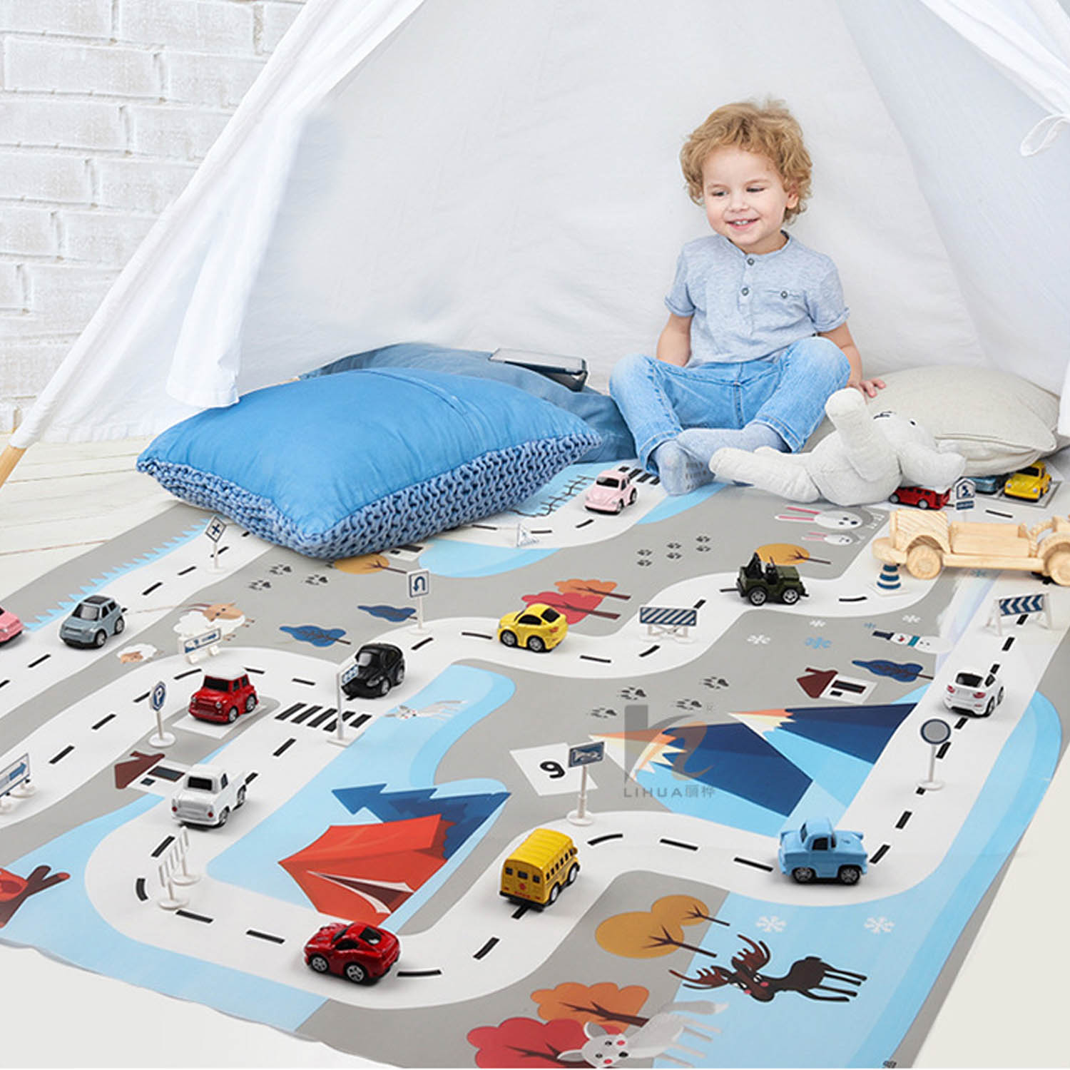 19pcs Kids City Road Playmat Taffic Carpet Highway... – Grandado