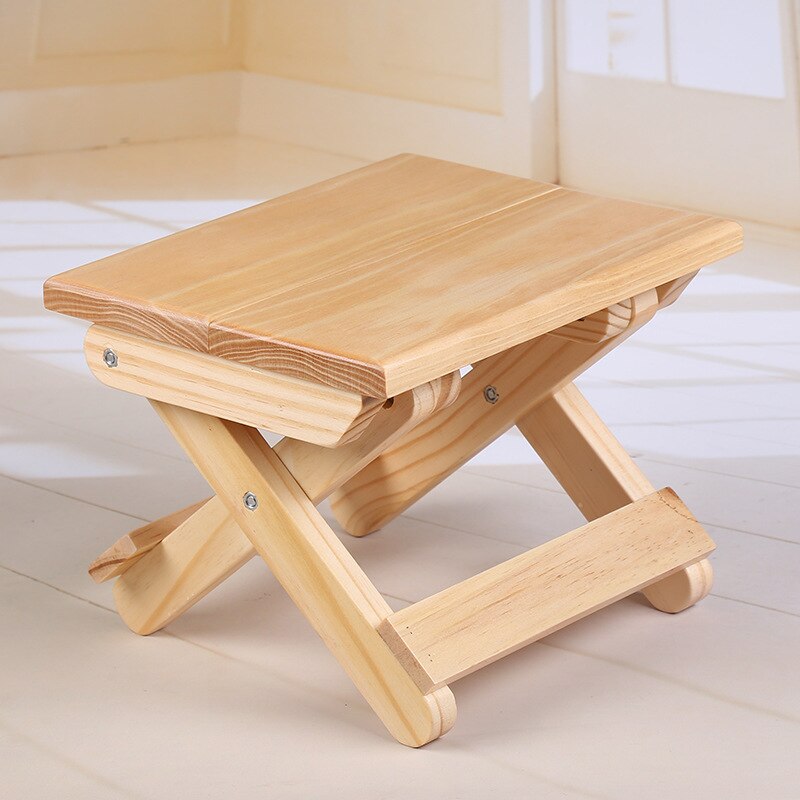 Pine Wood Square Folding Stool Shoe Bench Stool Ot... – Grandado