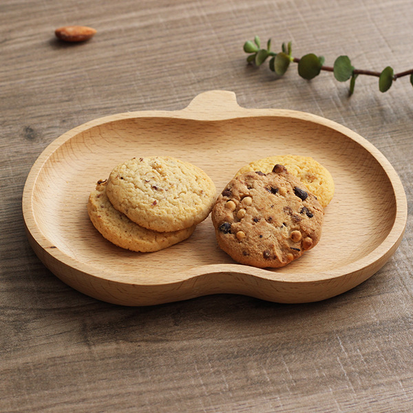 Beech Wood Whole Wood Dish Dessert Dish Western Fo... – Vicedeal