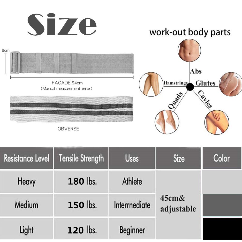 Adjustable Hip Resistance Bands Cotton Non-Slip Fa... – Grandado