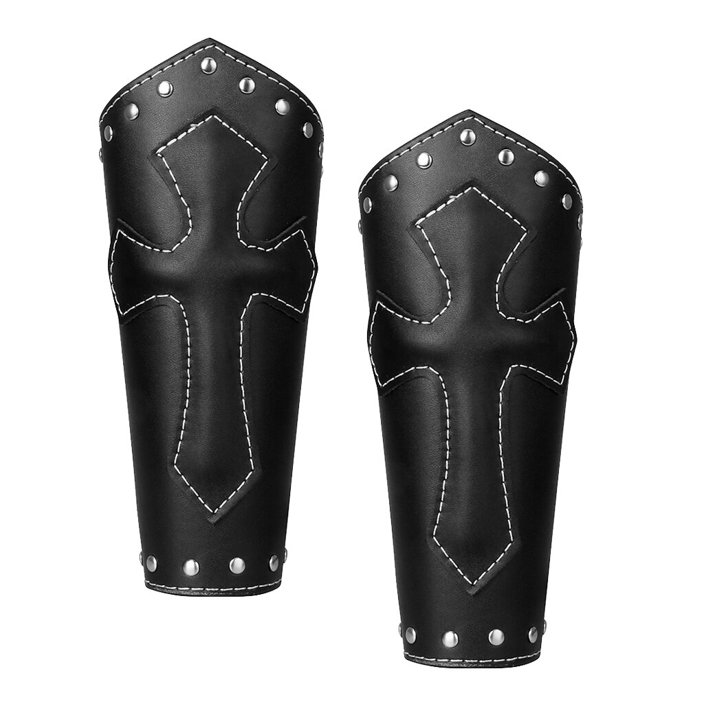 2pieces Vintage Pu Leather Arm Armor Arm Guard Med... – Grandado