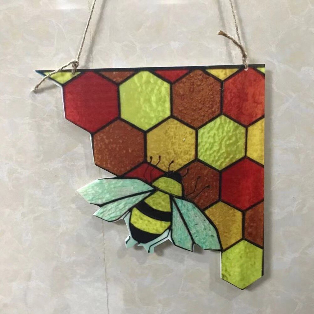 Color Bee Glass Pendant Crafts Bee Hang Up Decorat... – Grandado