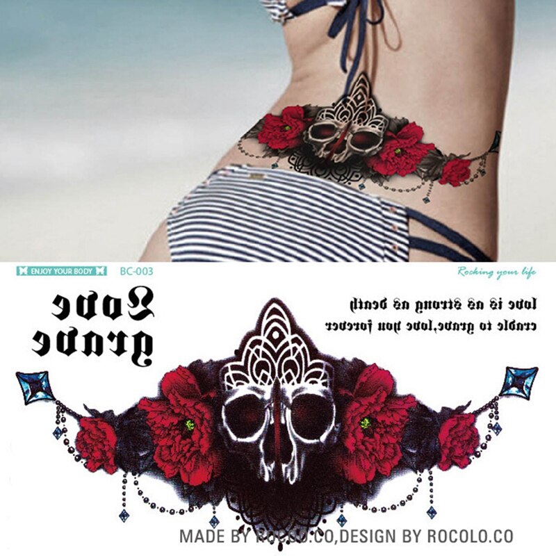 Rose Jewelry Butterfly Water Transfer Tattoo Stick... – Vicedeal