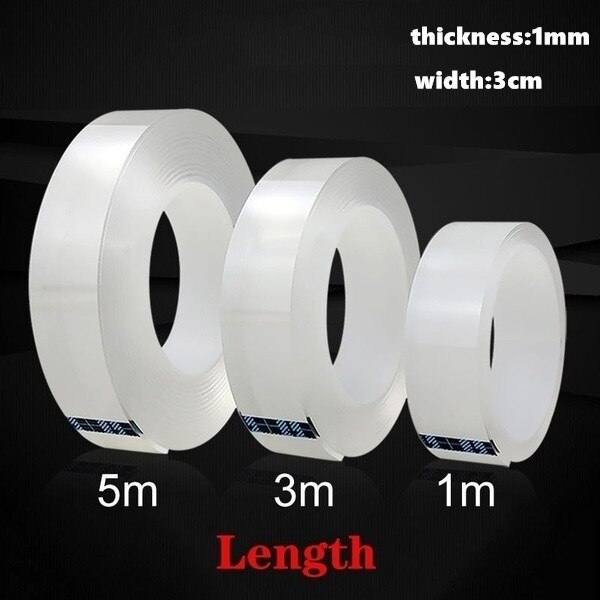 SHENGY Magic Tape Reusable Double Sided Adhesive N... – Grandado