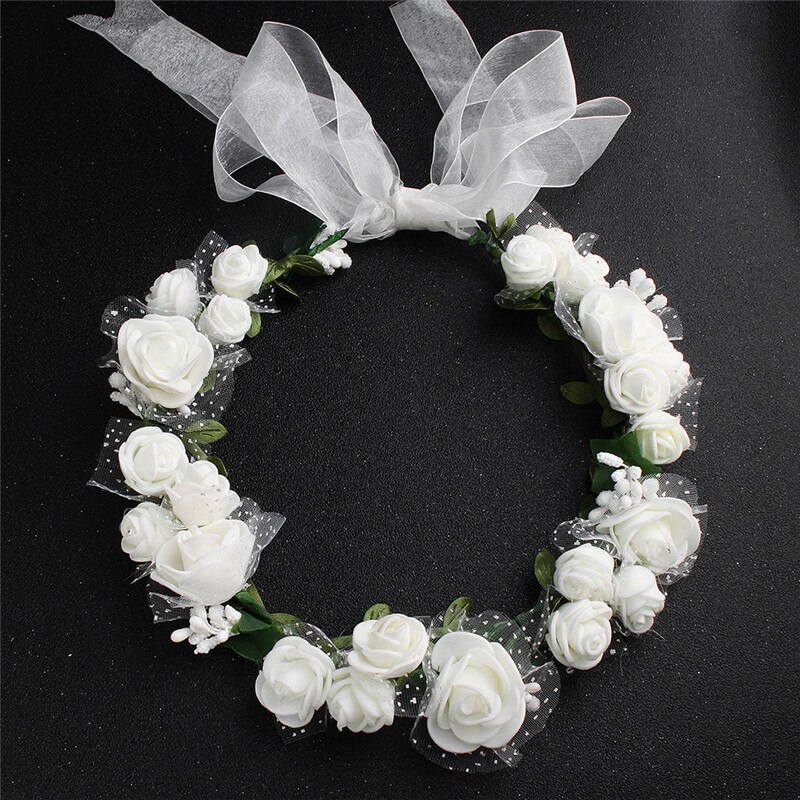 Women Bezel Flowers Head Girls Flower Crown Wreath... – Grandado