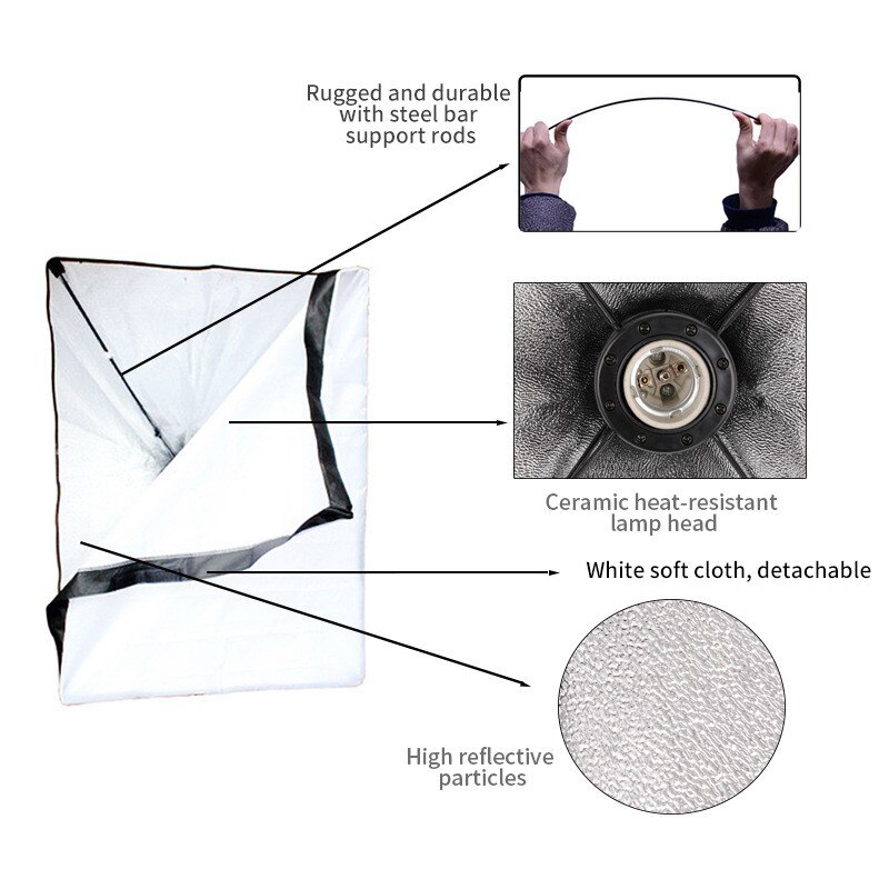 50x70cm Soft Box for photo Studio Light Equipment ... – Vicedeal